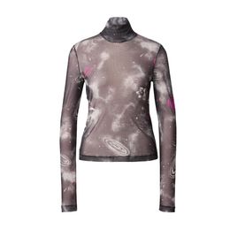 Moschino Jeans Shirt Damen Gr&ouml;&szlig;e S beige / dunkelpink / schwarz / wei&szlig;