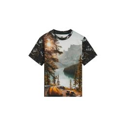 WE Fashion T-Shirt Jungen Gr&ouml;&szlig;e 122/128 opal / dunkelbraun / goldgelb / hellgrau