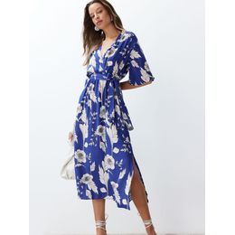 Trendyol Kleid Damen Gr&ouml;&szlig;e 36 kobaltblau / schwarz / wei&szlig; Sommerkleid