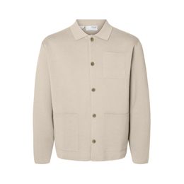 Selected Strickjacke 'SLHMIKE' Herren Gr&ouml;&szlig;e M creme