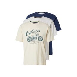 Jj Rebel T-Shirt 'JREBMATHEO' Herren Gr&ouml;&szlig;e S beige / navy / cyanblau / hellgrau