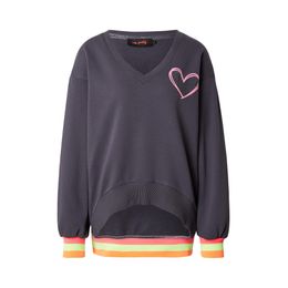 miss goodlife Sweatshirt 'Heart Kiss Love' Damen Gr&ouml;&szlig;e M anthrazit / apfel / orange / eosin