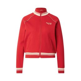 King Louie Sweatjacke 'Lila Coljack Daytona' Damen Gr&ouml;&szlig;e XL beige / rot