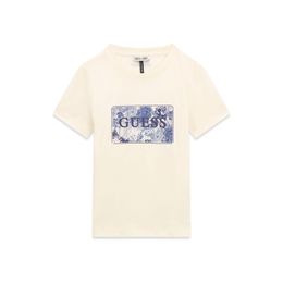Guess T-Shirt 'QUID' Damen Gr&ouml;&szlig;e L creme / opal / dunkelblau / wei&szlig;