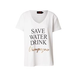 miss goodlife T-Shirt 'Save Water Drink' Damen Gr&ouml;&szlig;e XL gold / schwarz / wei&szlig;