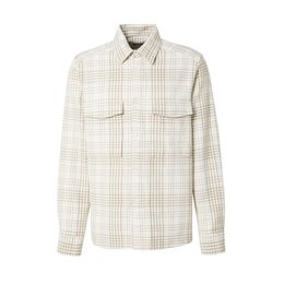 Drykorn Button Up Shirt 'GUNRAY' male size XXL Cream / Light brown