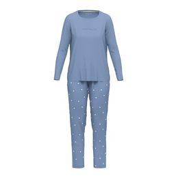 Tom Tailor Pyjama Damen Gr&ouml;&szlig;e M hellblau / wei&szlig; Winterkleid
