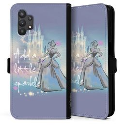 DeinDesign Galaxy A32 5G Handy Klapph&uuml;lle Handyh&uuml;lle aus Kunst Leder schwarz Flip Case Disney Cinderella Official Licensed Product Sideflip mit langer Lasche