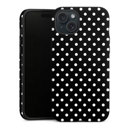DeinDesign iPhone 15 Plus Handy Panzer Handyh&uuml;lle robuste Outdoor H&uuml;lle Schutzh&uuml;lle matt Retro Polka Dots Points Tough Case