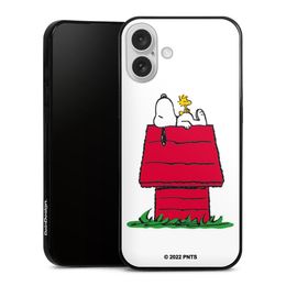 DeinDesign iPhone 16 Plus Handy Slim Case extra d&uuml;nn Silikon Handyh&uuml;lle schwarz H&uuml;lle Snoopy Peanuts Official Licensed Product Silikon Slim Case