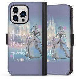 DeinDesign iPhone 13 Pro Handy Klapph&uuml;lle Handyh&uuml;lle aus Kunst Leder schwarz Flip Case Disney Cinderella Official Licensed Product Sideflip mit Lasche