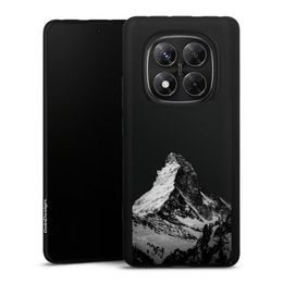 DeinDesign Xiaomi Redmi Note 14 Pro 5G Handy Premium Silikon H&uuml;lle Handyh&uuml;lle schwarz Case Snow Mountain Mountain Top Silikon Premium Case
