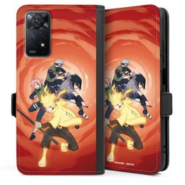 DeinDesign Xiaomi Redmi Note 11 4G Handy Klapph&uuml;lle Handyh&uuml;lle aus Kunst Leder schwarz Flip Case Sakura Sasuke Naruto Shippuden Sideflip mit Lasche