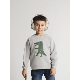 Saturnday Sweatshirt 'Krokodil Football' Jungen Gr&ouml;&szlig;e 86 grau