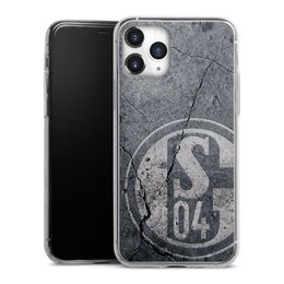 DeinDesign iPhone 11 Pro Handy Slim Case Silikon Handyh&uuml;lle transparent H&uuml;lle extra d&uuml;nn Concrete Fc Schalke 04 Merchandise Silikon Slim Case