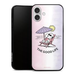 DeinDesign iPhone 16 Plus Handy Slim Case extra d&uuml;nn Silikon Handyh&uuml;lle schwarz H&uuml;lle Snoopy Official Licensed Product Peanuts Silikon Slim Case