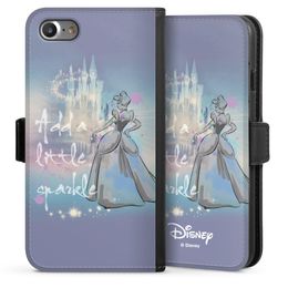 DeinDesign iPhone 8 Handy Klapph&uuml;lle Handyh&uuml;lle aus Kunst Leder schwarz Flip Case Disney Official Licensed Product Cinderella Sideflip mit Lasche