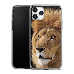 DeinDesign iPhone 11 Pro Handy Slim Case Silikon Handyh&uuml;lle transparent H&uuml;lle extra d&uuml;nn Jungle Photography Lion Silikon Slim Case