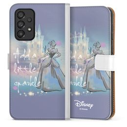 DeinDesign Galaxy A33 5G Handy Klapph&uuml;lle Handyh&uuml;lle aus Kunst Leder wei&szlig; Flip Case Disney Official Licensed Product Cinderella Sideflip mit Lasche