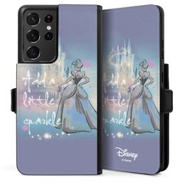DeinDesign Galaxy S21 Ultra 5G Handy Klapph&uuml;lle Handyh&uuml;lle aus Kunst Leder schwarz Flip Case Disney Cinderella Official Licensed Product Sideflip mit Lasche