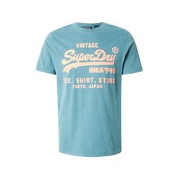 Superdry & Co T-Shirt Herren Gr&ouml;&szlig;e XL cyanblau / pfirsich