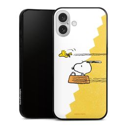 DeinDesign iPhone 16 Plus Handy Slim Case extra d&uuml;nn Silikon Handyh&uuml;lle schwarz H&uuml;lle Snoopy Peanuts Children Silikon Slim Case