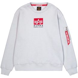 Alpha Industries Sweatshirt Herren Gr&ouml;&szlig;e S hellgrau / rot / schwarz