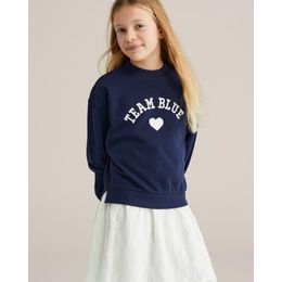 WE Fashion Kleid M&auml;dchen Gr&ouml;&szlig;e 158/164 dunkelblau / wei&szlig;