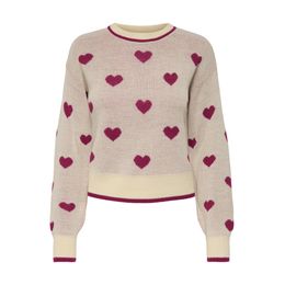 Jacqueline de Yong JDY Pullover 'JDYROMANCE' Damen Gr&ouml;&szlig;e XS creme / kitt / weinrot