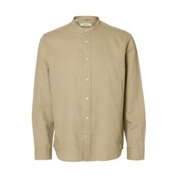 Selected Button Up Shirt 'SLHClay' male size S Dark beige