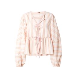 Free People Bluse 'BRUNCH BABE' Damen Gr&ouml;&szlig;e XL gelb / altrosa / pastellpink
