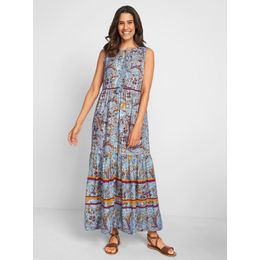WITT Damen Maxikleid im Druck-Dessin, zartmint-bordeaux-bedruckt, Gr&ouml;&szlig;e 42