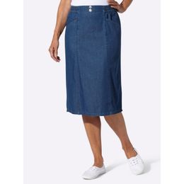 WITT Damen Jeansrock mit dekorativen Kn&ouml;pfen, blue-stone-washed, Gr&ouml;&szlig;e 56