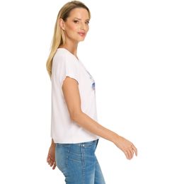Heine Damen Kurzarmshirt, Wei&szlig;, Gr. 36, T-Shirts, Material: Viskose