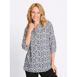 WITT Damen Longbluse im Leo-Muster, ecru-graphit-bedruckt, Gr&ouml;&szlig;e 38