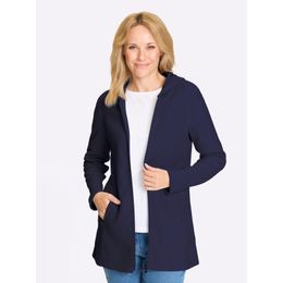 WITT Damen Fleecejacke in Longform, marine, Gr&ouml;&szlig;e 48
