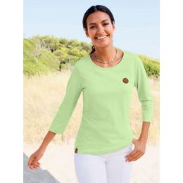 WITT Damen 3/4-Arm-Shirt aus reiner Baumwolle, reseda, Gr&ouml;&szlig;e 40