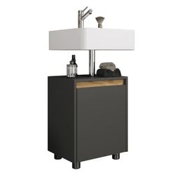 Vcm Waschbeckenunterschrank, Holz Badschrank mit 1 Dreht&uuml;r, H. 55 x B. 42 x T. 33 cm, Badunterschrank f&uuml;r das G&auml;ste-WC, Cosila