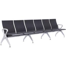 CLP Wartebank Airport-Stil Ermin, Sitzbank Flur mit Lehne, ergonomische Sitzschalen, Wartest&uuml;hle mit robustem Alu-Gestell, bis 150 kg je Sitz
