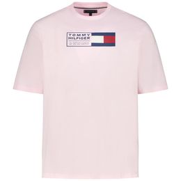 Gro&szlig;e Gr&ouml;&szlig;en Tommy Hilfiger T-Shirt mit Label-Print Farbe pink Gr&ouml;&szlig;e: 4XL