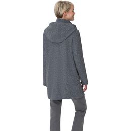 WITT Damen Longjacke mit weitenverstellbarer Kapuze, rauchblau-meliert, Gr&ouml;&szlig;e 40