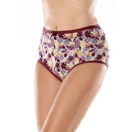 WITT Damen Taillenslip im 3er-Pack, 2x bedruckt + burgund, Gr&ouml;&szlig;e 56/58