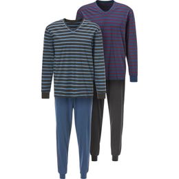 w&auml;schepur men Herren Schlafanz&uuml;ge, graphit + jeansblau, Gr&ouml;&szlig;e 44/46