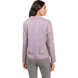 WITT Damen Poloshirt mit Knopfleiste, hortensie-steingrau-bedruckt, Gr&ouml;&szlig;e 42