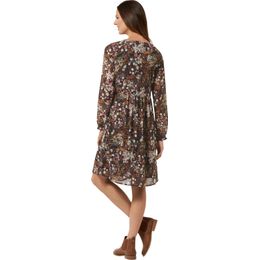 WITT Damen Druckkleid mit Smokabschluss an den &Auml;rmeln, schwarz-bedruckt, Gr&ouml;&szlig;e 42
