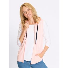 WITT Damen Sweatweste mit K&auml;nguru-Tasche, hellros&eacute;, Gr&ouml;&szlig;e 56