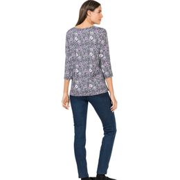 WITT Damen Print-Shirt mit 3/4-&Auml;rmeln, flieder-hellgrau-bedruckt, Gr&ouml;&szlig;e 44