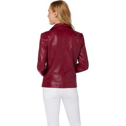 Mainpol Damen Lederjacke aus Lammnappa, kirsche, Gr&ouml;&szlig;e 50