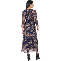 WITT Damen Maxikleid aus Chiffon, mit Floral-Print, dunkelblau-gemustert, Gr&ouml;&szlig;e 38