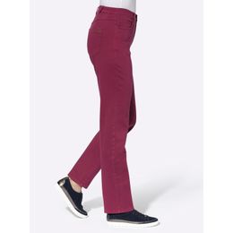 WITT Damen 5-Pocket-Hose mit seitlichem Dehnbund, bordeaux, Gr&ouml;&szlig;e 54